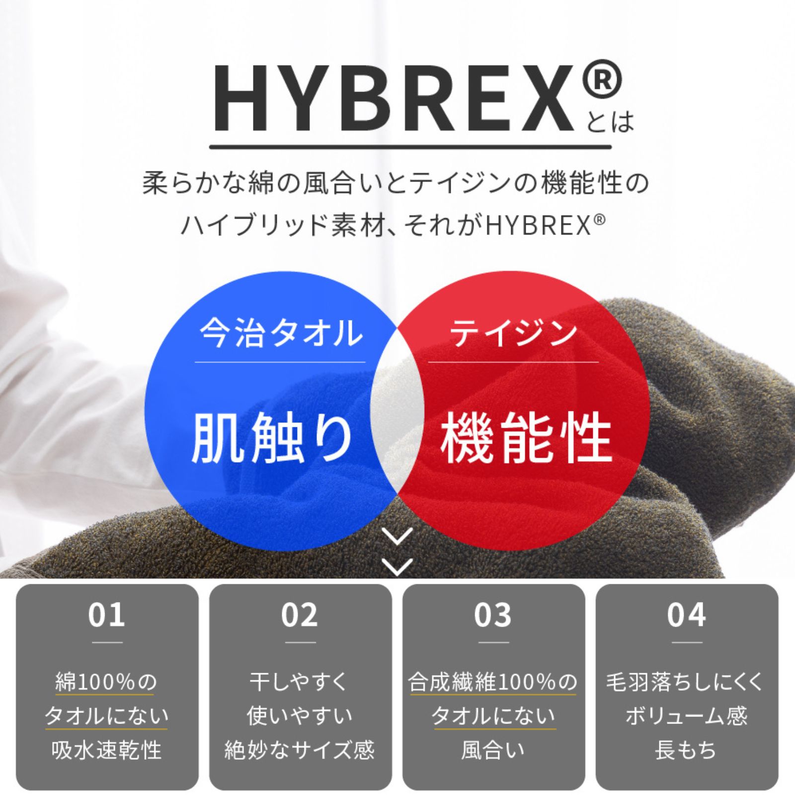 【プライスダウン】HYBREX® スモールバスタオル 3枚セット｜生活用品｜暮らしを最適化するアイテムが揃うテイジン公式通販【テイジンモール】